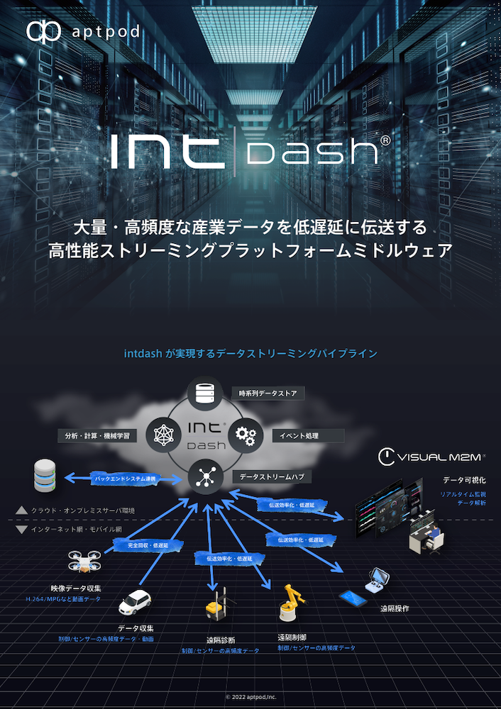【製品カタログ】産業IoT用データ管理・伝送ミドルウェア『intdash』 製品カタログ アプトポッド | イプロスものづくり