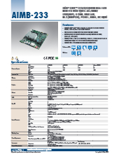 【Mini-ITX】産業用マザーボード、AIMB-233【英語版】 製品カタログ アドバンテック | イプロスものづくり