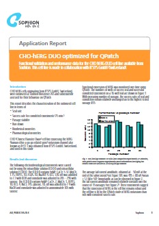CHO-hERG DUO optimized for QPatch アプリケーションノート | カタログ | ソフィオンバイオサイエンス ...