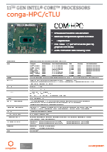 COM-HPC Client: conga-HPC/cTLU データシート 製品カタログ コンガテックジャパン | イプロスものづくり