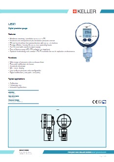 ケラー社 高精度デジタル圧力計 LEX1 製品カタログ KELLER Pressure Japan | イプロスものづくり