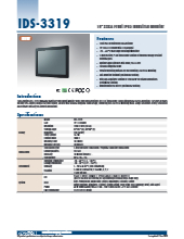 19インチ産業用タッチパネルモニタ IDS-3319【英語版】 製品カタログ アドバンテック | イプロスものづくり