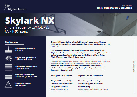 320nm & 349nm 単一周波数 CW DPSSレーザー カタログ【英語版】 製品カタログ 日本レーザー | イプロスものづくり