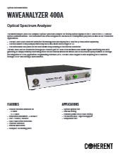 光スペクトラム・アナライザ『WaveAnalyzer 400A』＜英語版＞ 製品カタログ セブンシックス | イプロスものづくり