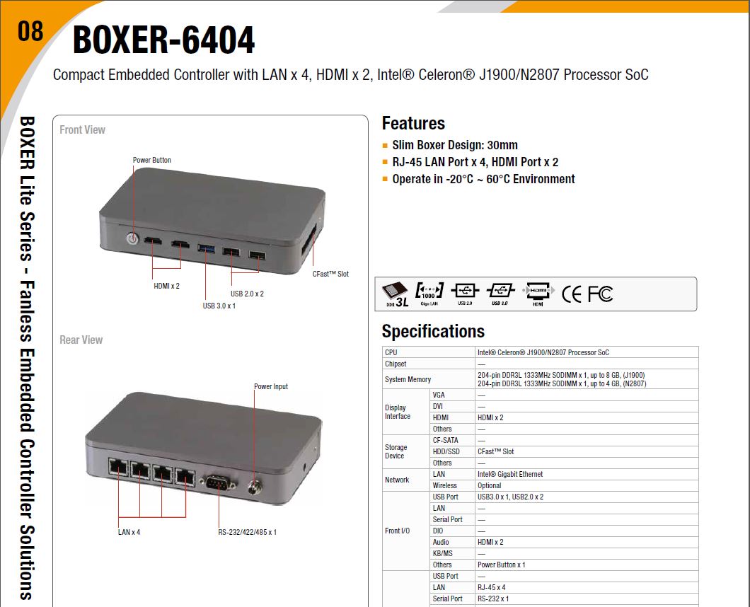 小型PC AAEON BOXER-6405 製品カタログ 製品カタログ | カタログ | サンテックス - Powered by イプロス