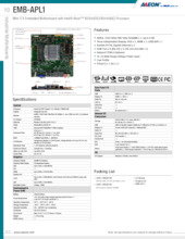 Mini-ITX 産業用マザーボード AAEON EMB-APL1 製品カタログ 製品カタログ サンテックス | イプロスものづくり