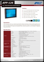 用途に合わせて選べるパネルコンピュータ（パネルPC） 製品カタログ First International Computer, Inc ...