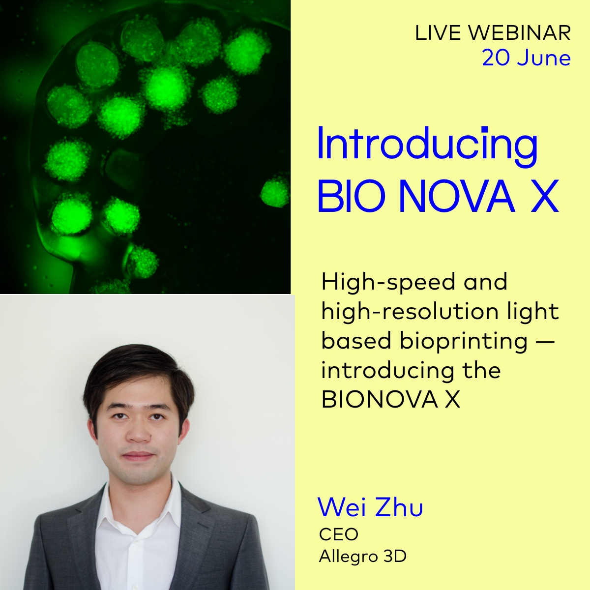 【無料ウェビナー】High-speed and high-resolution light based bioprinting ...