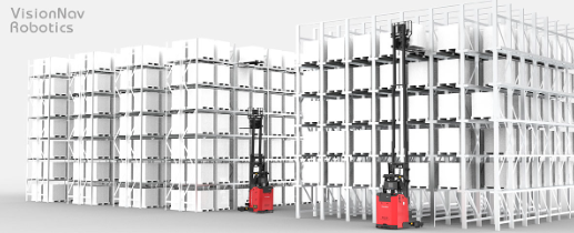 【AGF無人フォークリフト事例】倉庫物流の高層ラックへの格納作業 株式会社ビジョンナビロボティクスジャパン(Visionnav Japan) | イプロスものづくり
